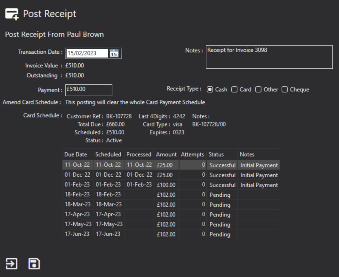 Posting Manual Receipts